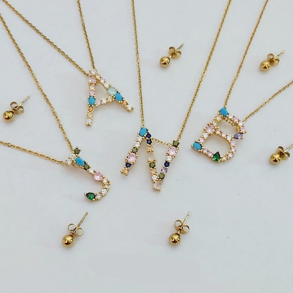 Set letras multicolor Cristal – Kapile Joyas